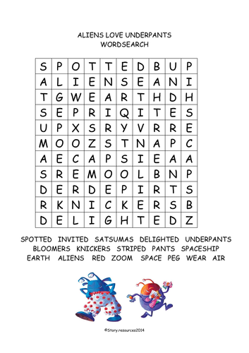 ALIENS LOVE UNDERPANTS LARGE STORY TEACHING RESOURCE SET EYFS LITERACY ...
