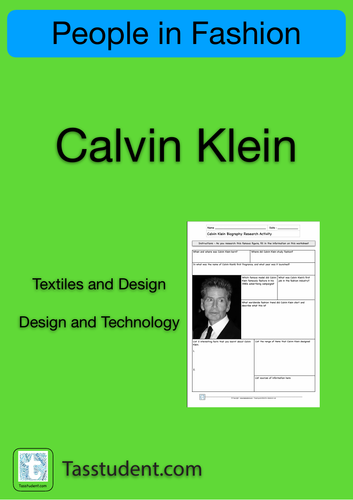 People in Fashion Design - Calvin Klein | Teaching Resources