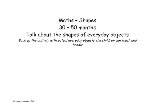 SHAPES - REAL OBJECTS PICTURES | Teaching Resources