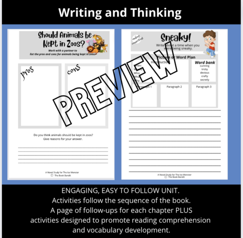 THE ICE MONSTER by David Walliams NOVEL STUDY and Reading Comprehension ...