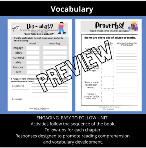 THE ICE MONSTER by David Walliams NOVEL STUDY and Reading Comprehension ...