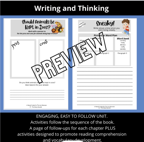 THE ICE MONSTER by David Walliams NOVEL STUDY and Reading Comprehension ...