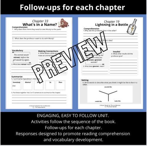 THE ICE MONSTER by David Walliams NOVEL STUDY and Reading Comprehension ...