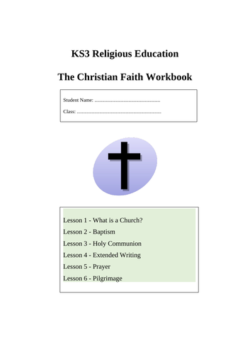 KS3 Religious Education Workbook - The Christian Faith | Teaching Resources
