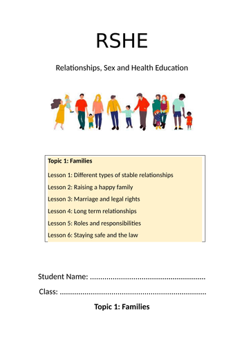 RSHE Workbook - Families | Teaching Resources