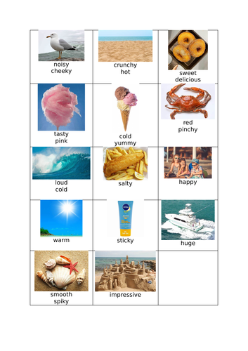 Seaside senses word mat | Teaching Resources
