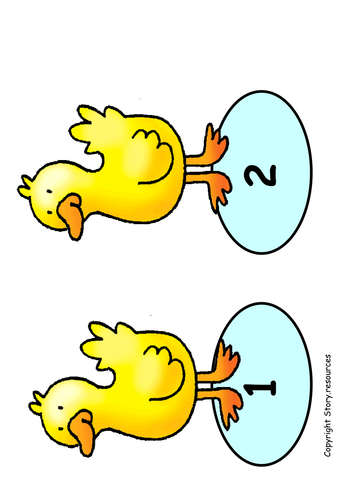 5 LITTLE DUCKS NUMBER SINGING RHYME PROPS MATHS EYFS STICK PUPPETS ...