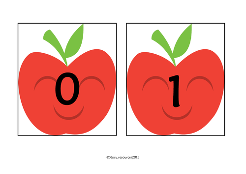 apples number flashcards maths eyfs | Teaching Resources