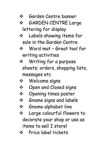 GARDEN CENTRE ROLE PLAY EYFS RESOURCES | Teaching Resources