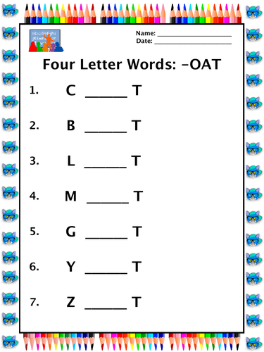 EASY READING 4-Letter Words, Vowels (5 Worksheets) | Teaching Resources