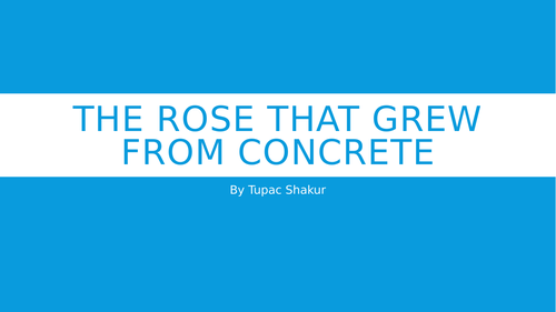 Poetry Resource: 'The Rose that Grew From Concrete' by Tupac Shakur ...