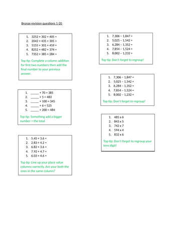 Year 6 SAT arithmetic revision questions! | Teaching Resources