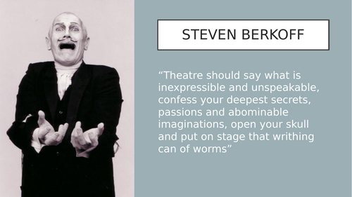 DRAMA PRACTITIONER - Steven Berkoff Workshop. GCSE and A-Level. Drama ...