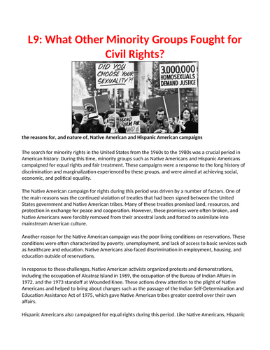 Civil Rights Minority Groups | Teaching Resources
