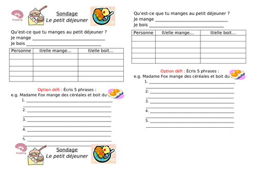 Le petit dejeuner | Teaching Resources