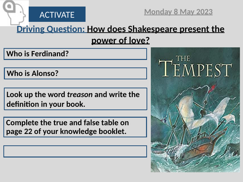 KS3 Shakespeare Tempest Scheme of Work | Teaching Resources
