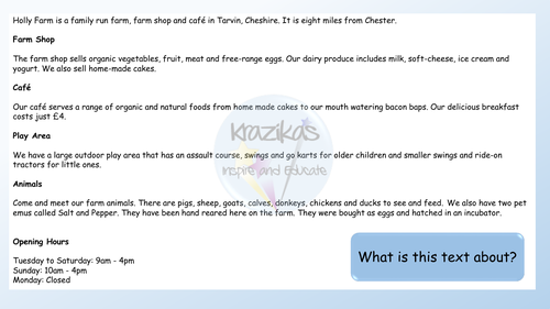 English Functional Skills Entry Level 2 Reading PowerPoint Lesson ...