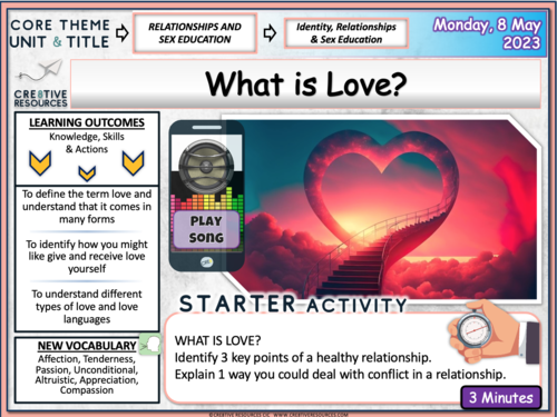 What is Love RSE PSHE lesson | Teaching Resources