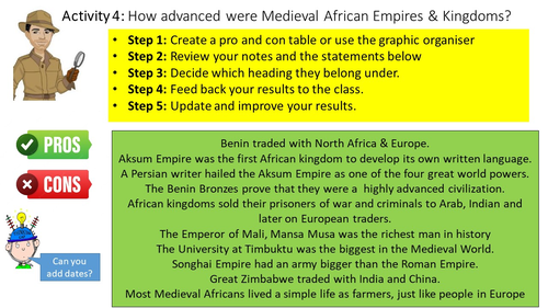 Medieval African Empires & Kingdoms - Worksheet Version | Teaching ...