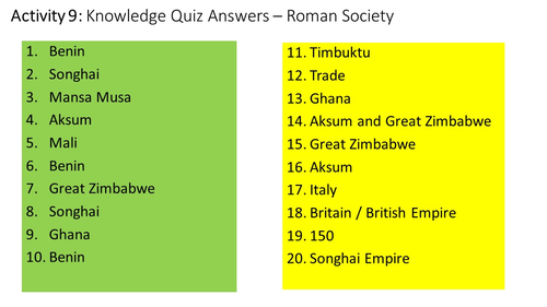 Medieval African Empires & Kingdoms - Worksheet Version | Teaching ...