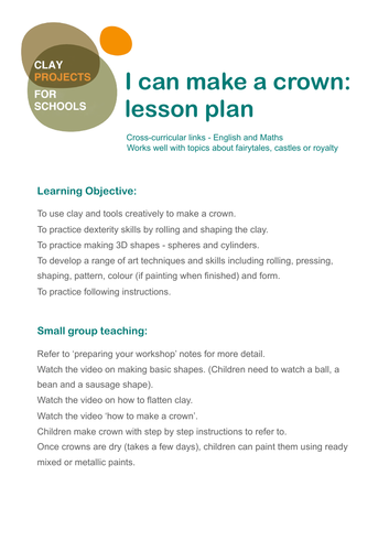 How to make a clay crown | Teaching Resources