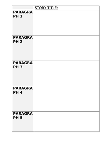 Short Story planning sheets (based on films) GCSE English Language ...
