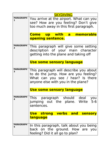 Short Story planning sheets (based on films) GCSE English Language ...