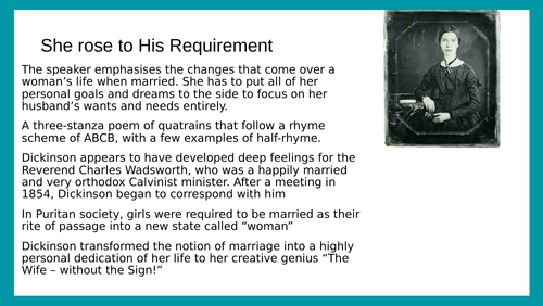 She rose to His Requirement -Emily Dickinson CCEA A2 English Literature ...