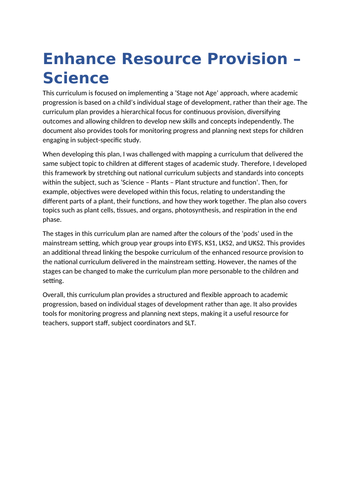 Enhanced Resource Provision – Science Curriculum Rationale | Teaching ...