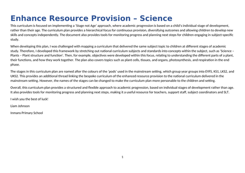 Enhanced Resource Provision – Full Science Curriculum | Teaching Resources