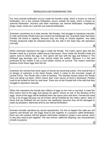 Starting Out In Life (Comprehension Task) | Teaching Resources