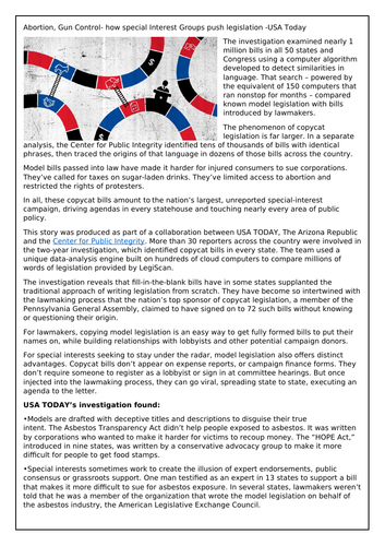 Interest Groups USA | Teaching Resources