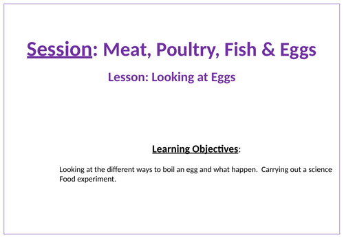 NEA1 Food Experiment: Eggs | Teaching Resources