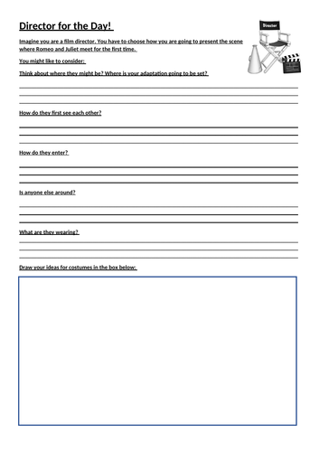 Romeo and Juliet Act 1 Scene 5 Worksheet | Teaching Resources