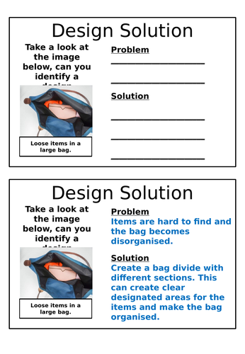 Design Solution DT Cover Work / Starter Activities | Teaching Resources