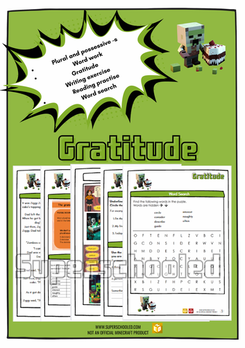 English Worksheets for Home schooling: Gratitude, grammar, phonics SPAG ...