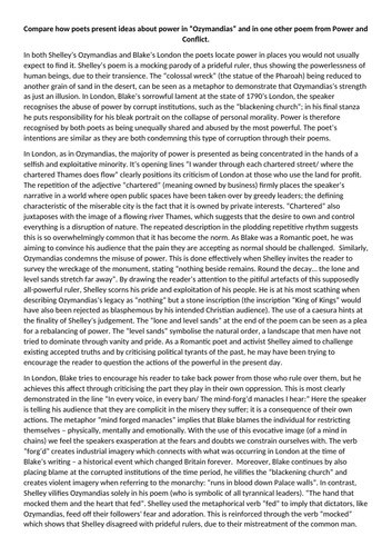 AQA Grade 9 Poetry Essay - Ozymandias and London | Teaching Resources