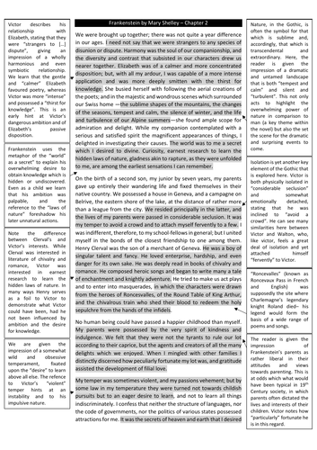 Frankenstein Chapters 1-5 Fully Annotated | Teaching Resources