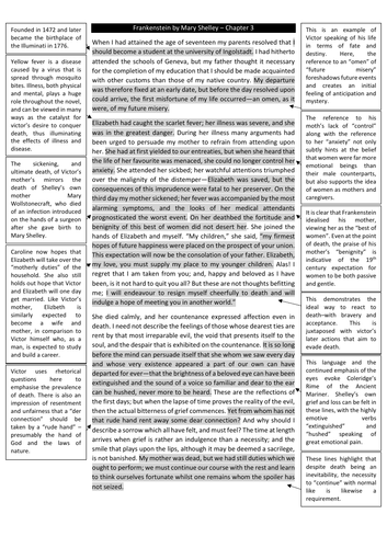 Frankenstein Chapters 1-5 Fully Annotated | Teaching Resources