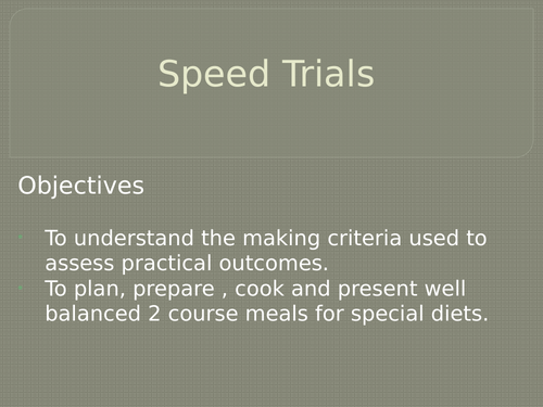 Speed Trials - Year 10 | Teaching Resources