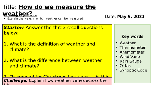 Weather and Climate - Whole Unit | Teaching Resources