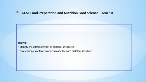 Stand alone Year 10 GCSE Food Preparation and Nutrition lessons ...
