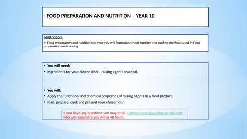 Stand alone Year 10 GCSE Food Preparation and Nutrition lessons ...