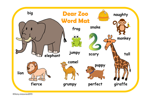 DEAR ZOO STORY BOOK RESOURCES EYFS CRATES AND STICK PUPPPETS KS1 ...