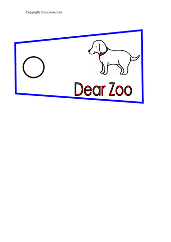 DEAR ZOO STORY BOOK RESOURCES EYFS CRATES AND STICK PUPPPETS KS1 ...