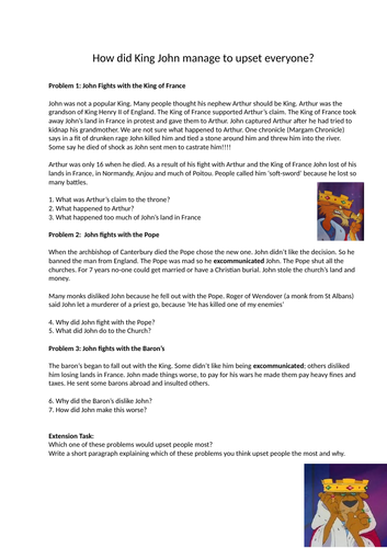 7. King John | Teaching Resources