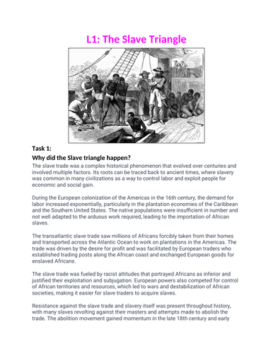 Slave Triangle | Teaching Resources