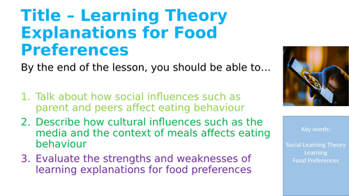 2. Eating Behaviour: Learning Theory Explanations for Food Preferences ... 2. Eating Behaviour: Learning Theory Explanations for Food Preferences ...