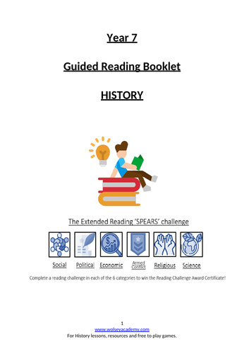 History - Guided Reading Booklet - 6 articles - Y7 | Teaching Resources