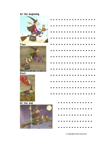 ROOM ON THE BROOM WRITING WORKSHEETS ALPHABET INE MATCHING CARDS ETC ...